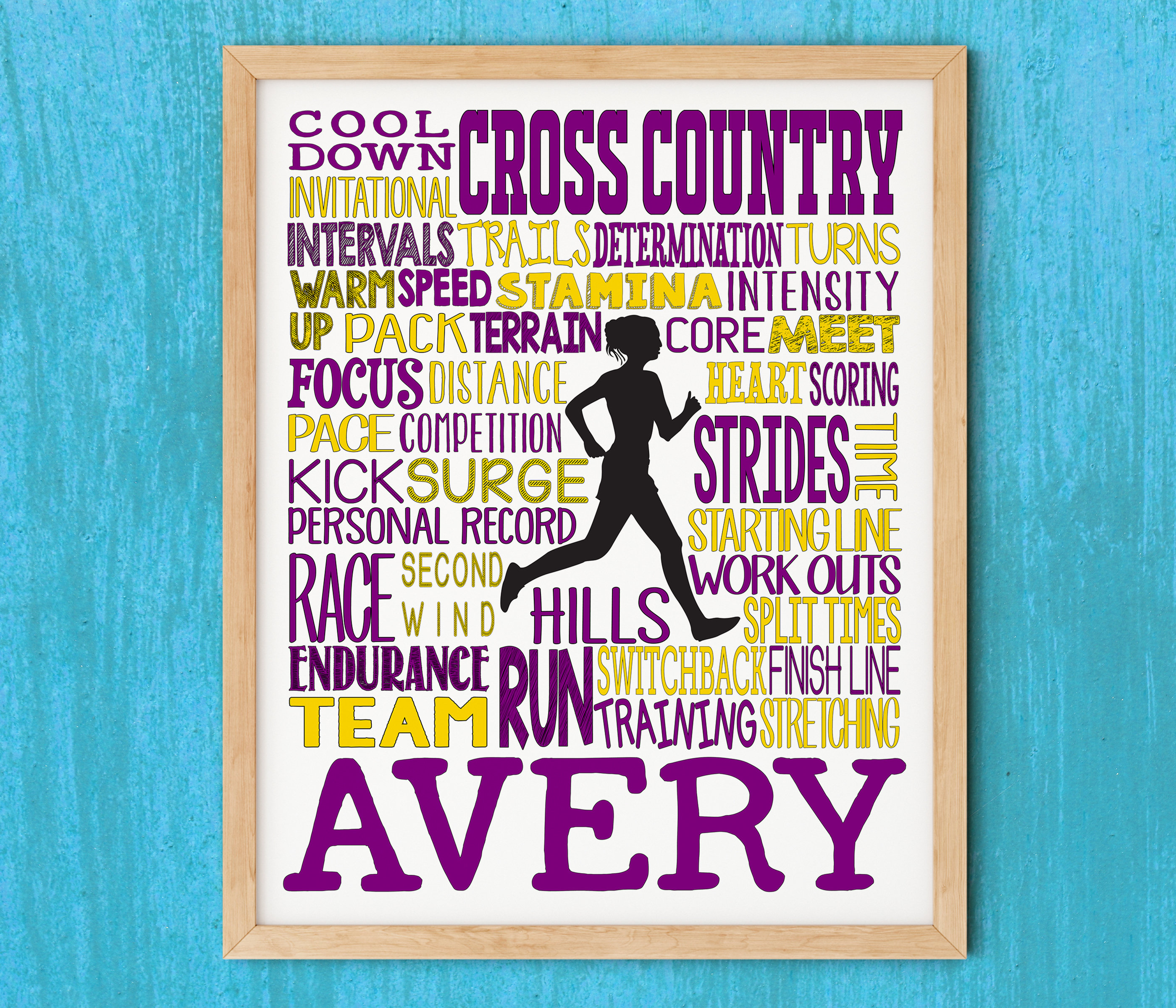 Personalized Cross Country Poster Gift for Runners Cross - Etsy