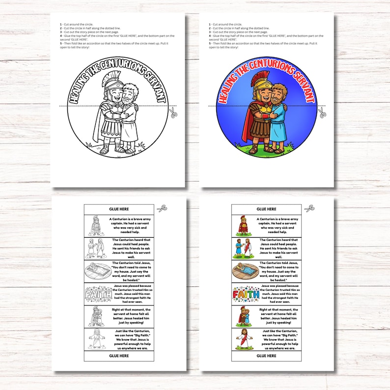 Jesus Heals the Centurions Servant, Folding Surprise Printable Mini ...