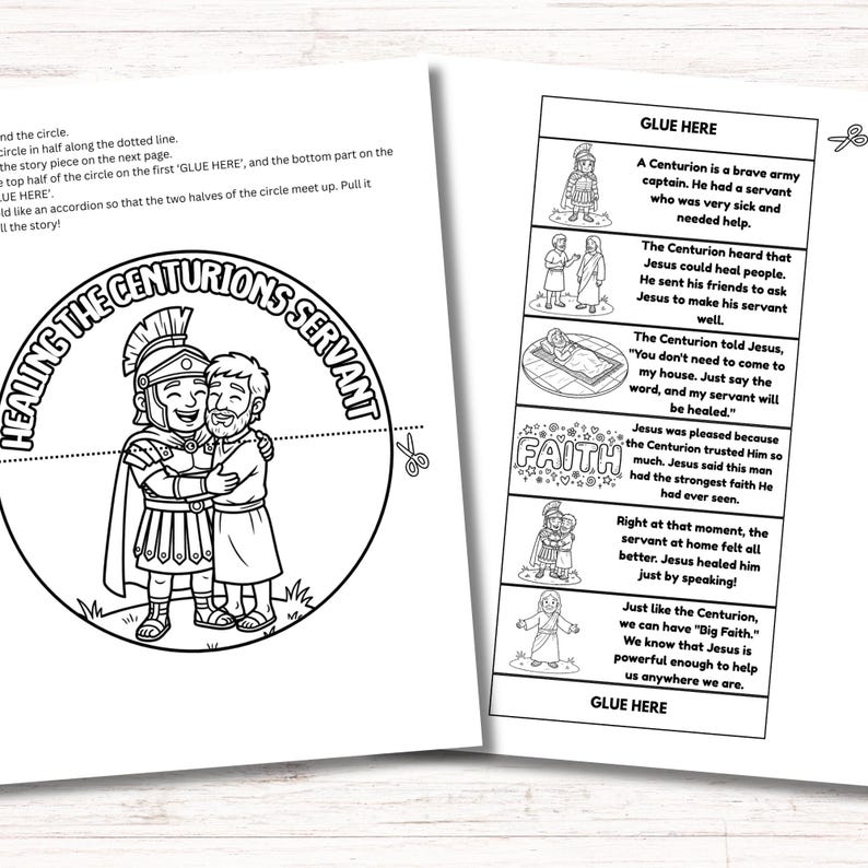 Jesus Heals the Centurions Servant, Folding Surprise Printable Mini ...
