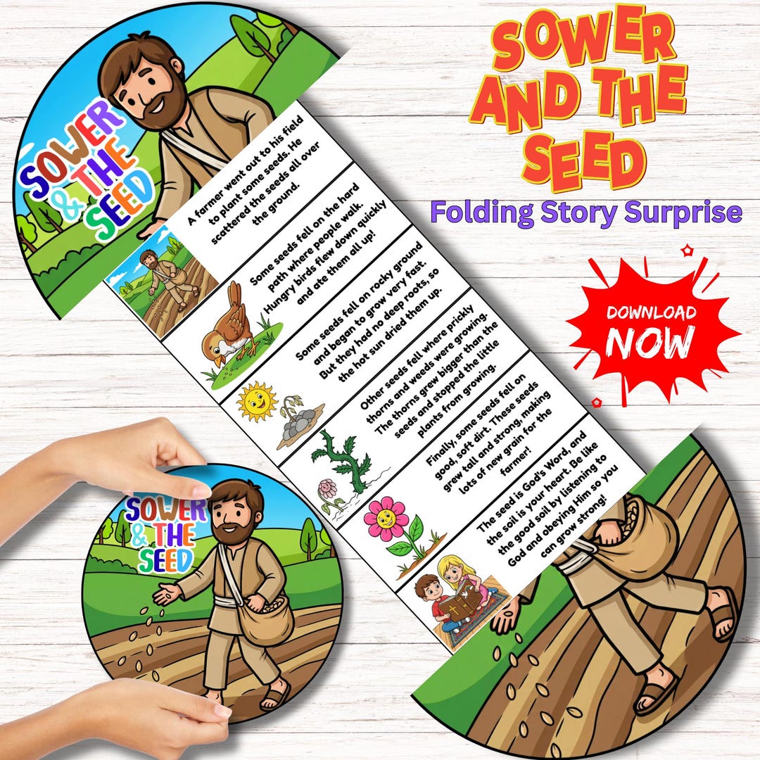 The Sower and the Seed Parable Folding Surprise Printable Mini Book ...