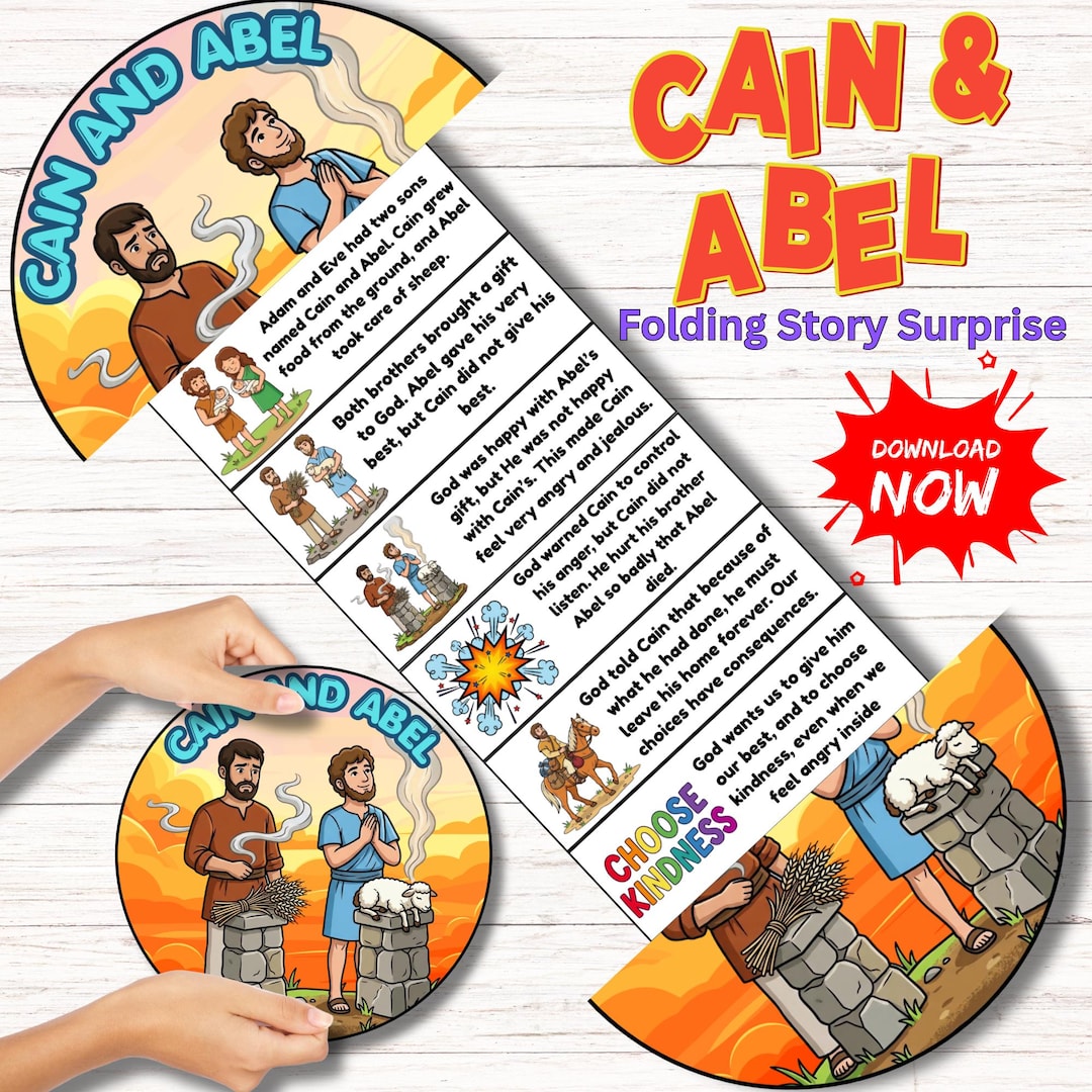 Cain and Abel Folding Surprise Printable Mini Book, Bible Story Craft ...