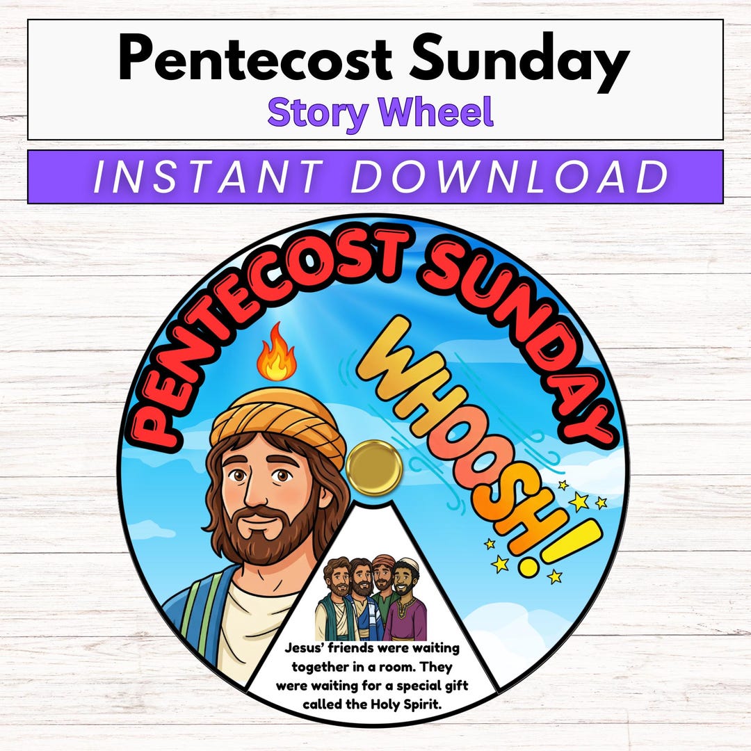 Pentecost Sunday and the Holy Spirit Spinner Coloring Wheel, Bible ...