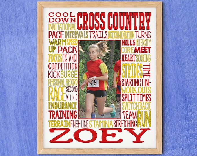 Personalized Cross Country Poster, Gift for Runners, Cross Country Team ...