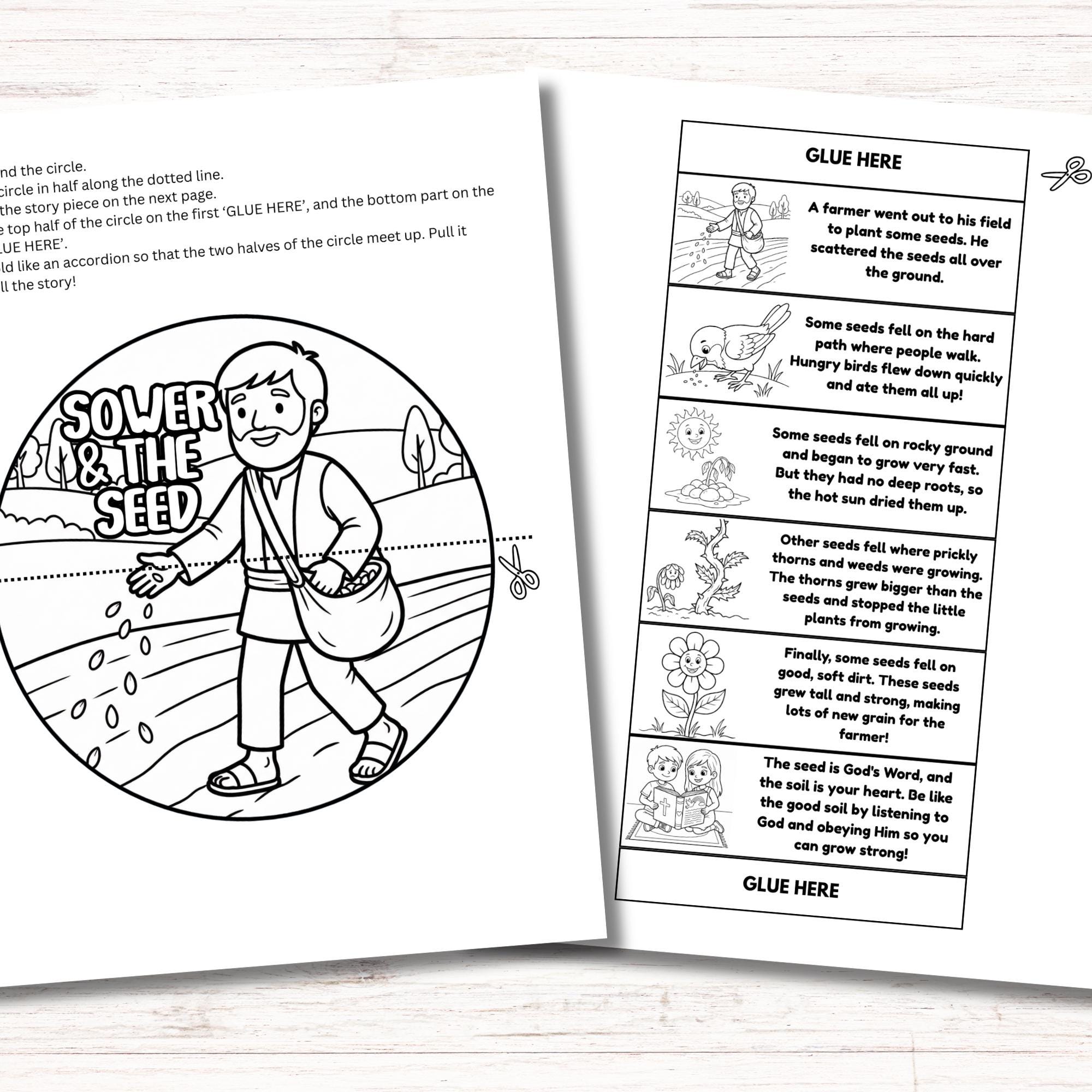 The Sower and the Seed Parable Folding Surprise Printable Mini Book ...