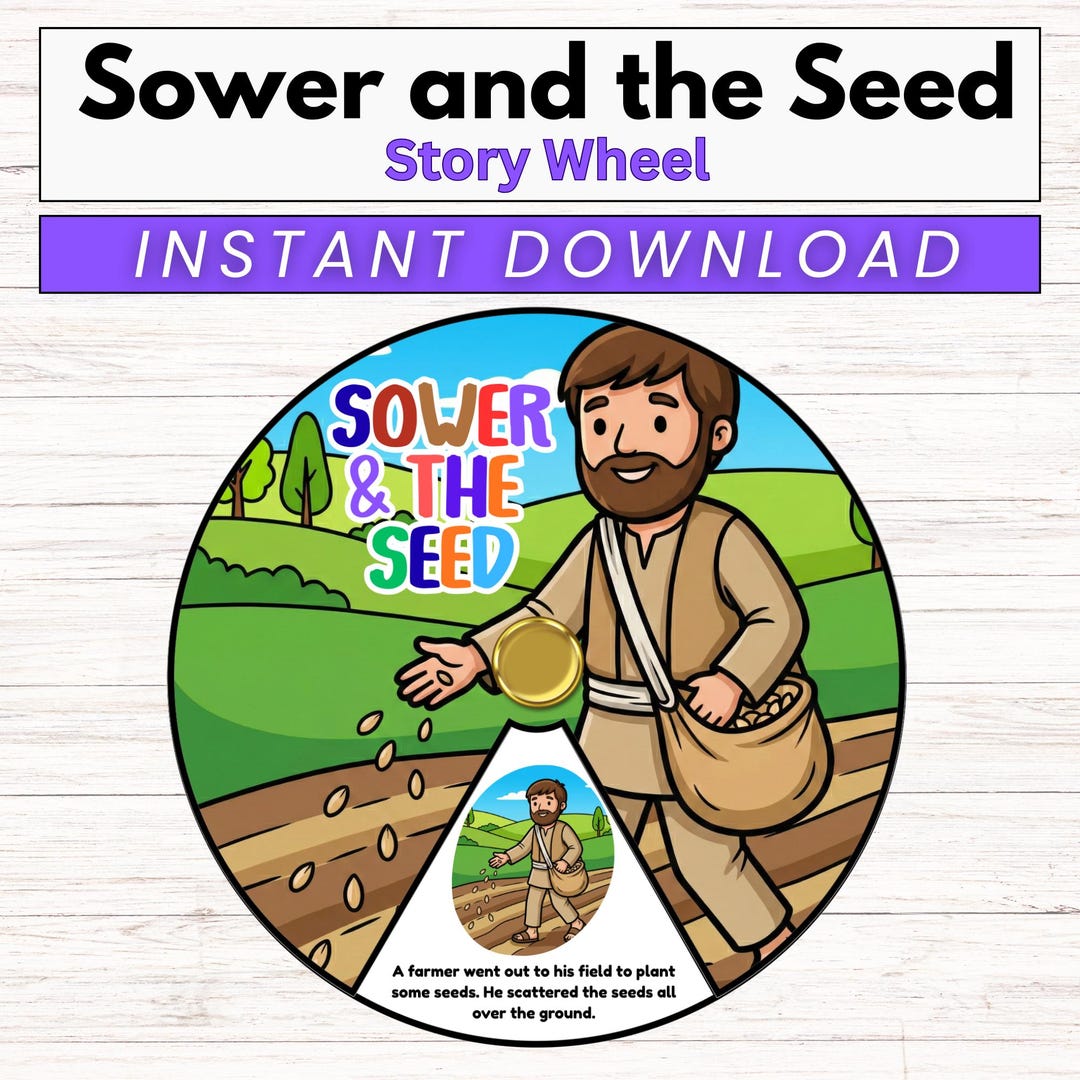 Sower and the Seed Parable Spinner Coloring Wheel, Bible Wheel Story ...