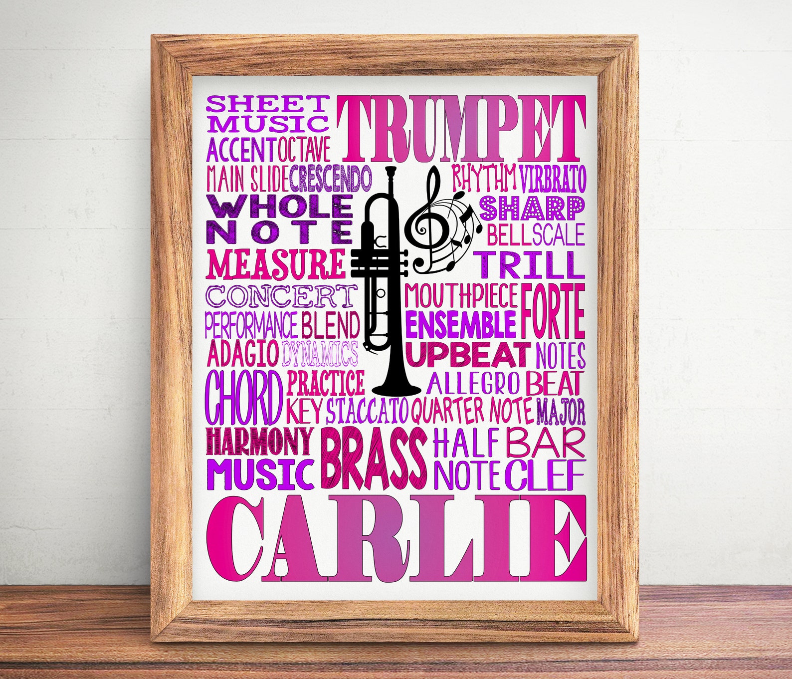 Gift for Trumpet Player Trumpet Typography Poster Band | Etsy