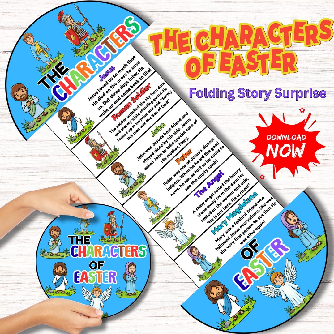 The Characters of the Easter Story Folding Surprise Printable Mini Book ...