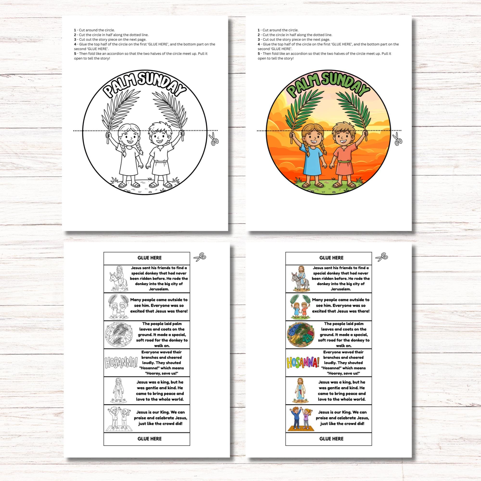 Palm Sunday Folding Surprise Printable Mini Book, Sunday School Easter ...