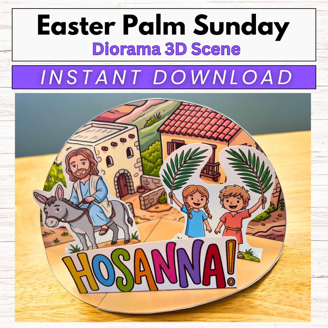 Palm Sunday 3D Diorama Craft for Kids, Interactive Palm Sunday Scene ...