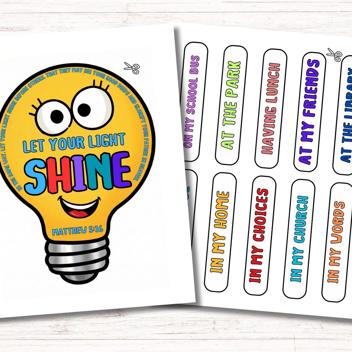 Let Your Light Shine Craft, Faith Bible Craft, Bible Wheel Story Craft ...