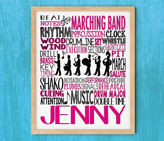 Marching Band Typography Poster Marching Band Gift Marching - Etsy