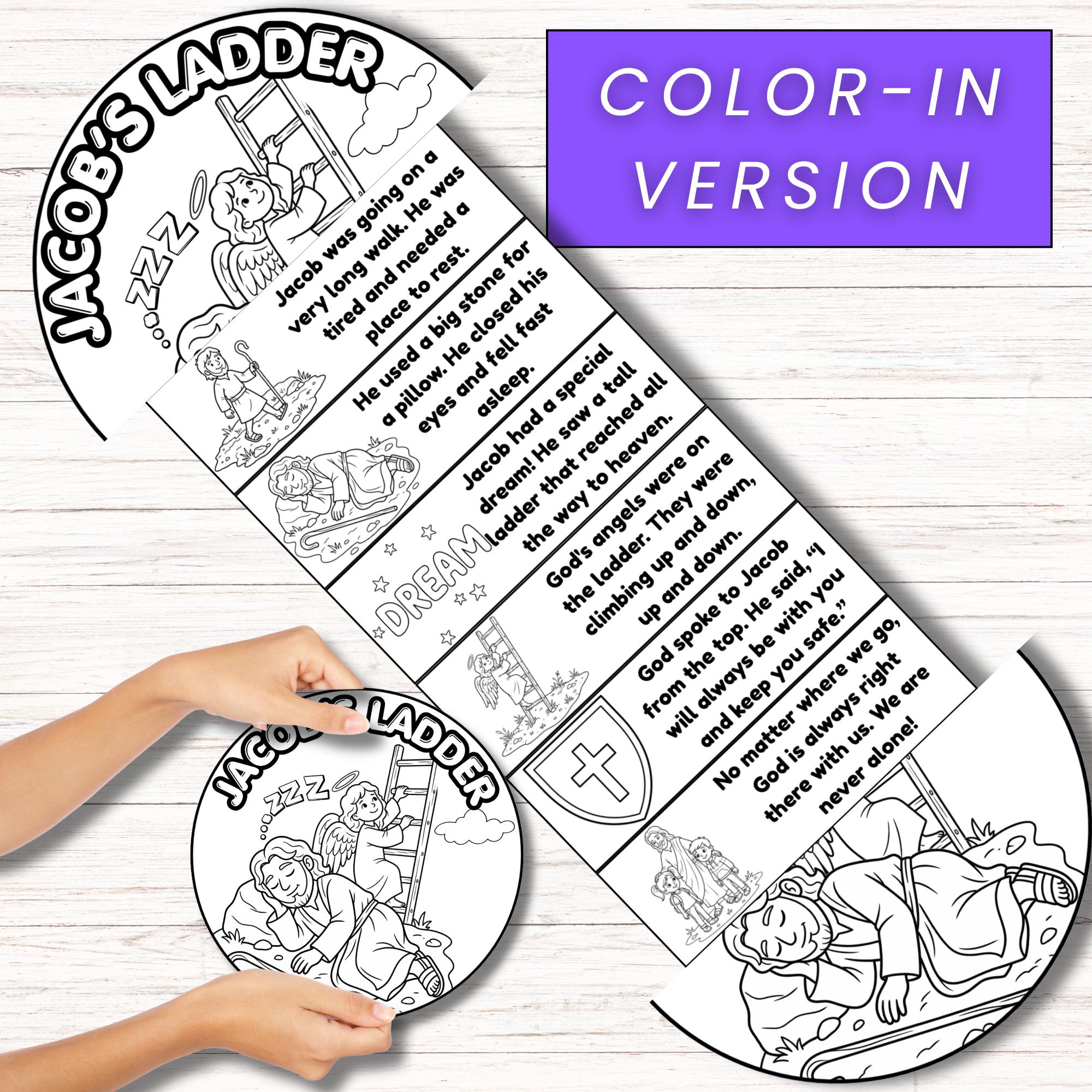 Jacobs Ladder Folding Surprise Printable Mini Book, Bible Story Craft ...