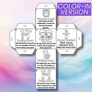 What is Lent Bible Coloring Cube Craft, Bible Cube Activity, Sunday ...