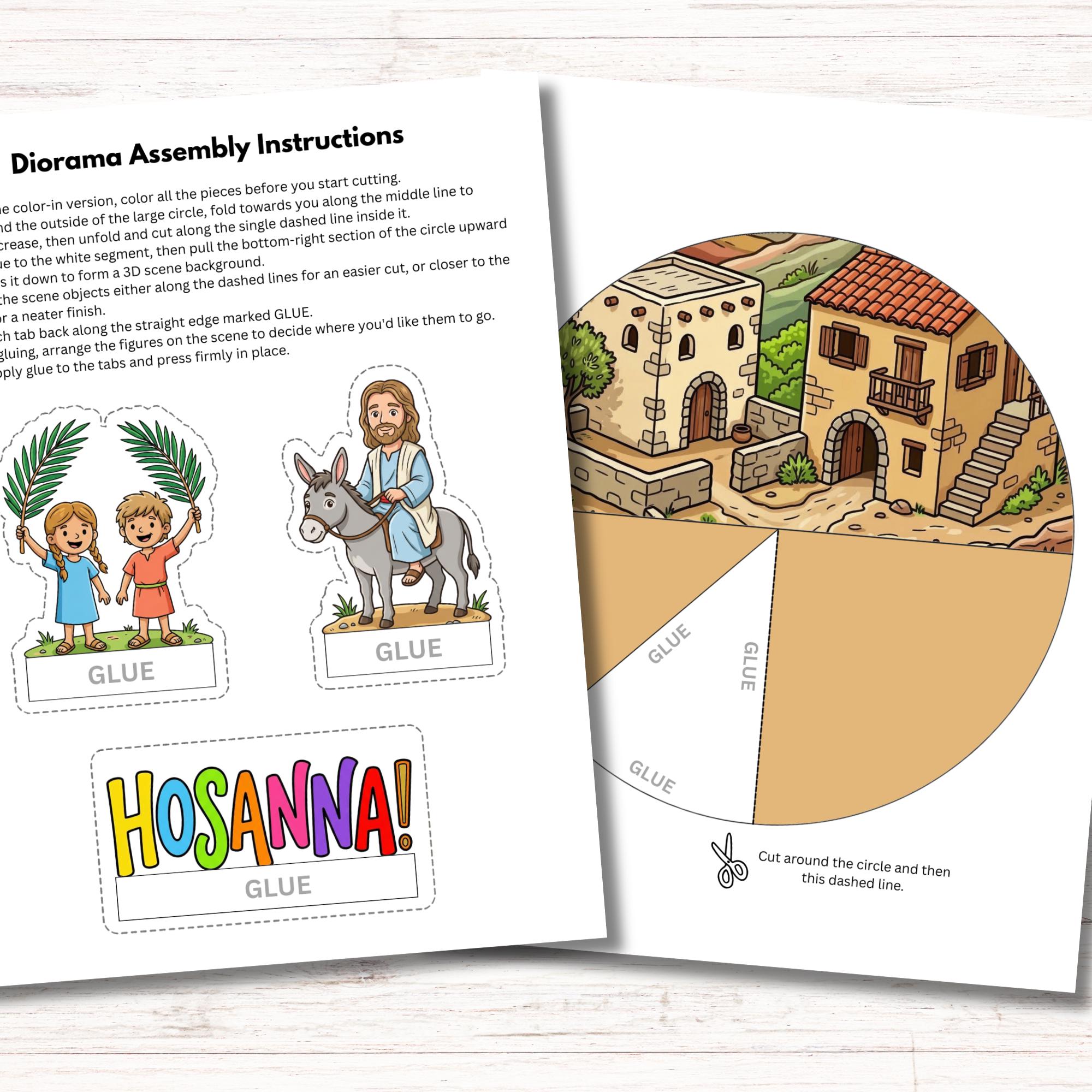 Palm Sunday 3D Diorama Craft for Kids, Interactive Palm Sunday Scene ...