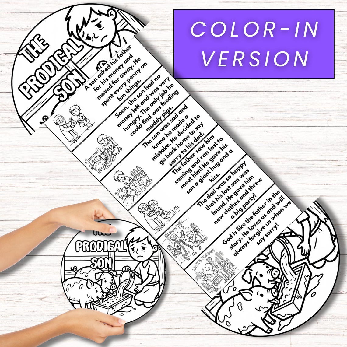 The Prodigal Son Folding Surprise Printable Mini Book, Bible Story ...