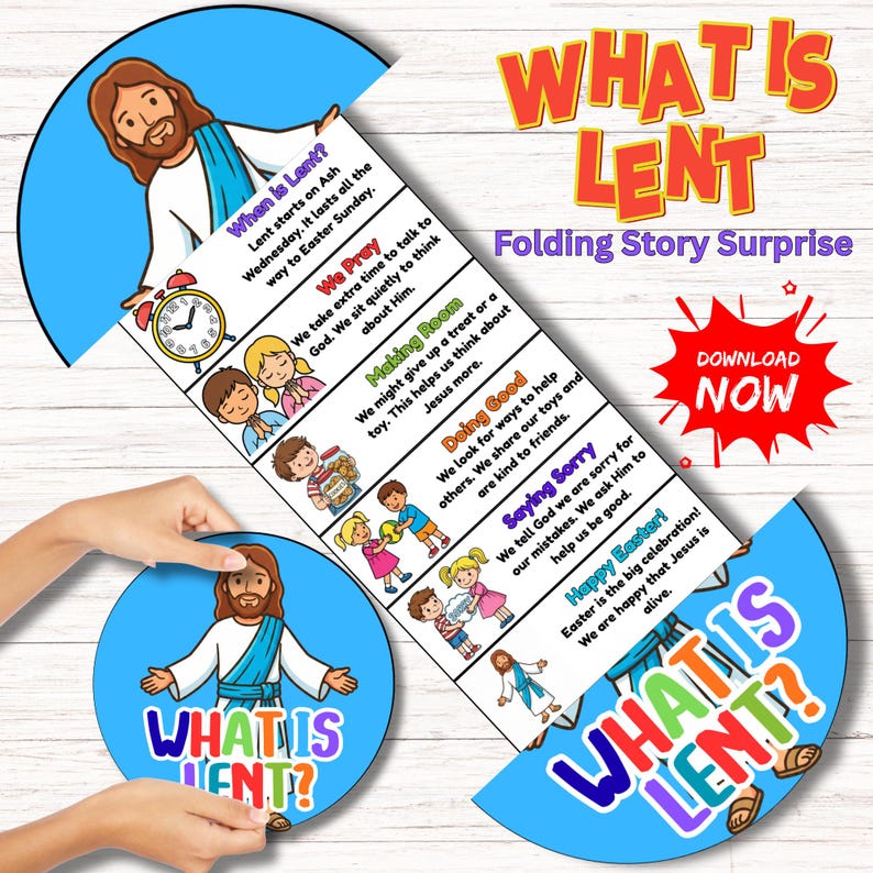 What is Lent Folding Surprise Printable Mini Book, Bible Story Craft ...
