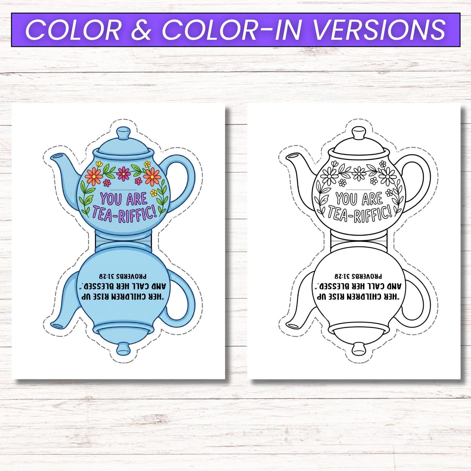 Mother's Day Teapot Craft Printable, Sunday School Activity, Christian ...