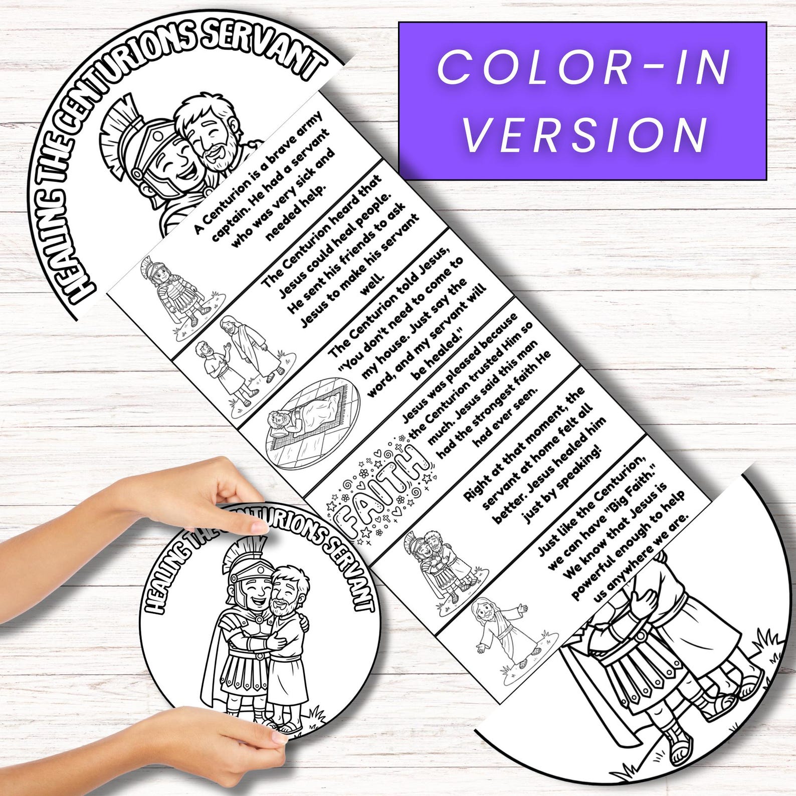 Jesus Heals the Centurions Servant, Folding Surprise Printable Mini ...