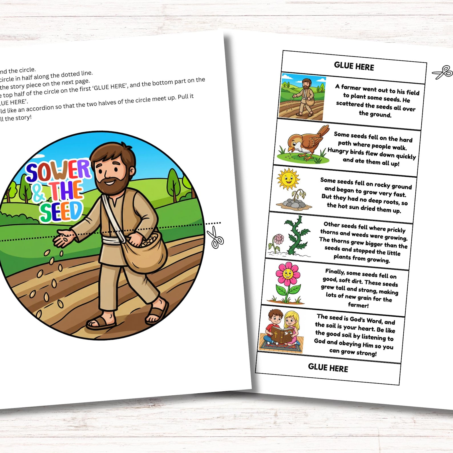 The Sower and the Seed Parable Folding Surprise Printable Mini Book ...