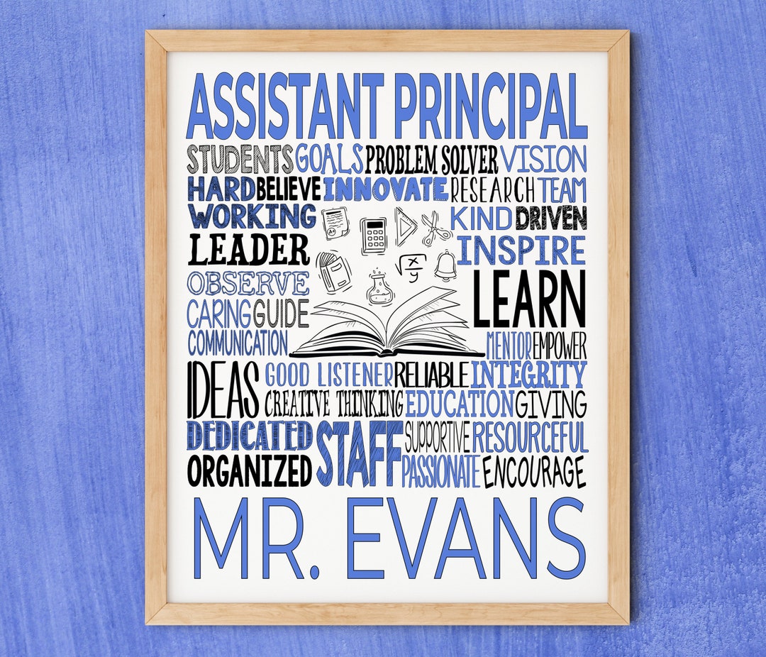 Assistant Principal Poster, Custom Principal Art Gift, Gift for School ...