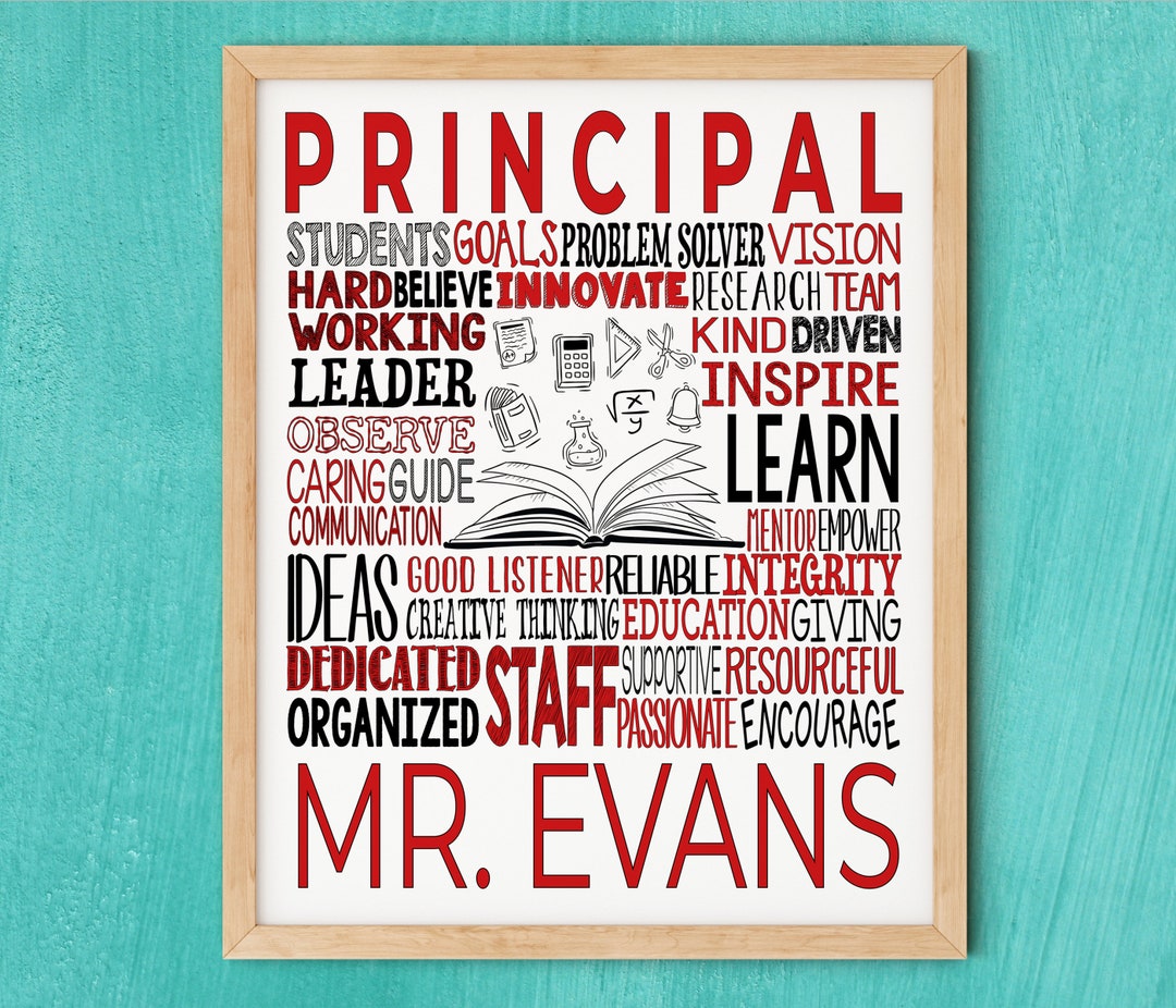 Gift for Principal, Personalized Principal Poster, Educator Gift ...