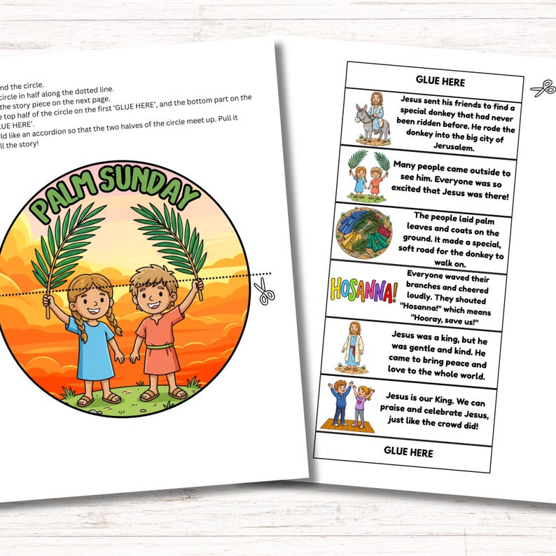 Palm Sunday Folding Surprise Printable Mini Book, Sunday School Easter ...