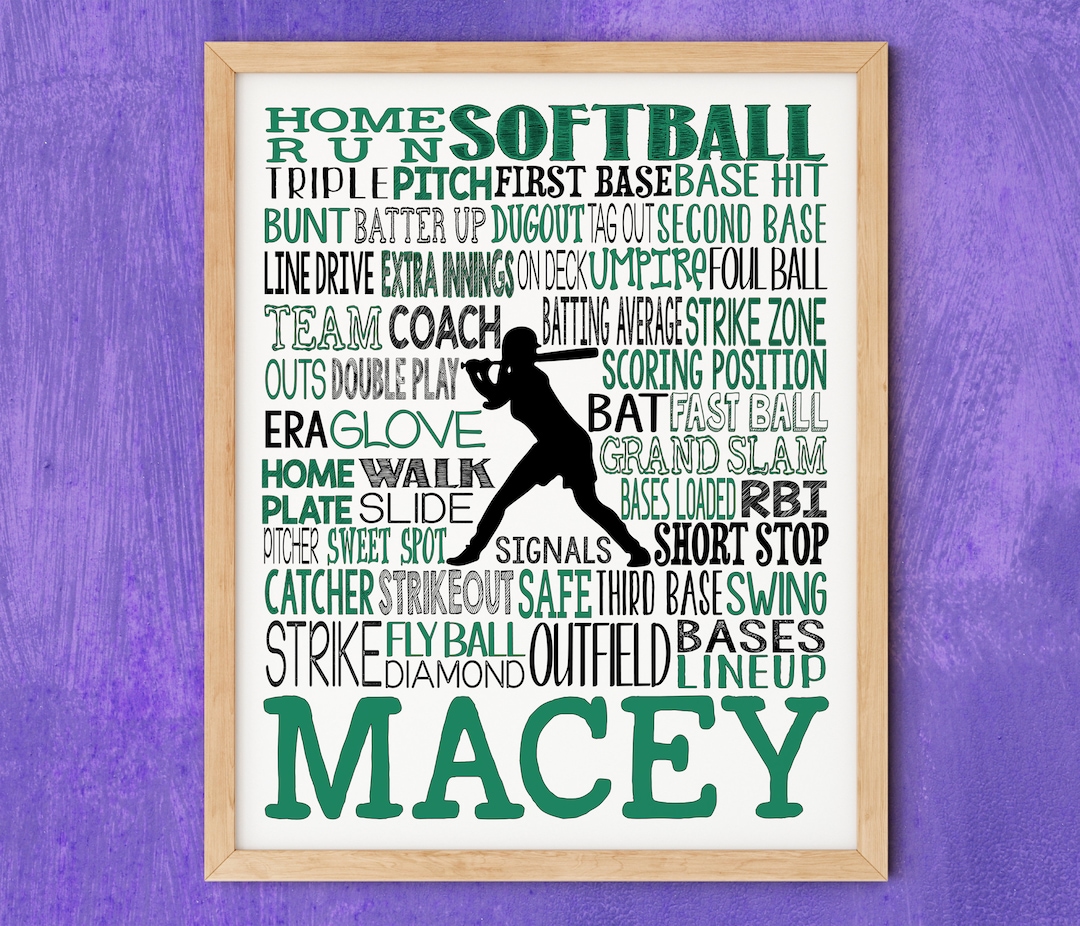 Girls Softball Team Gift, Female Softball Player Gift, Personalised ...