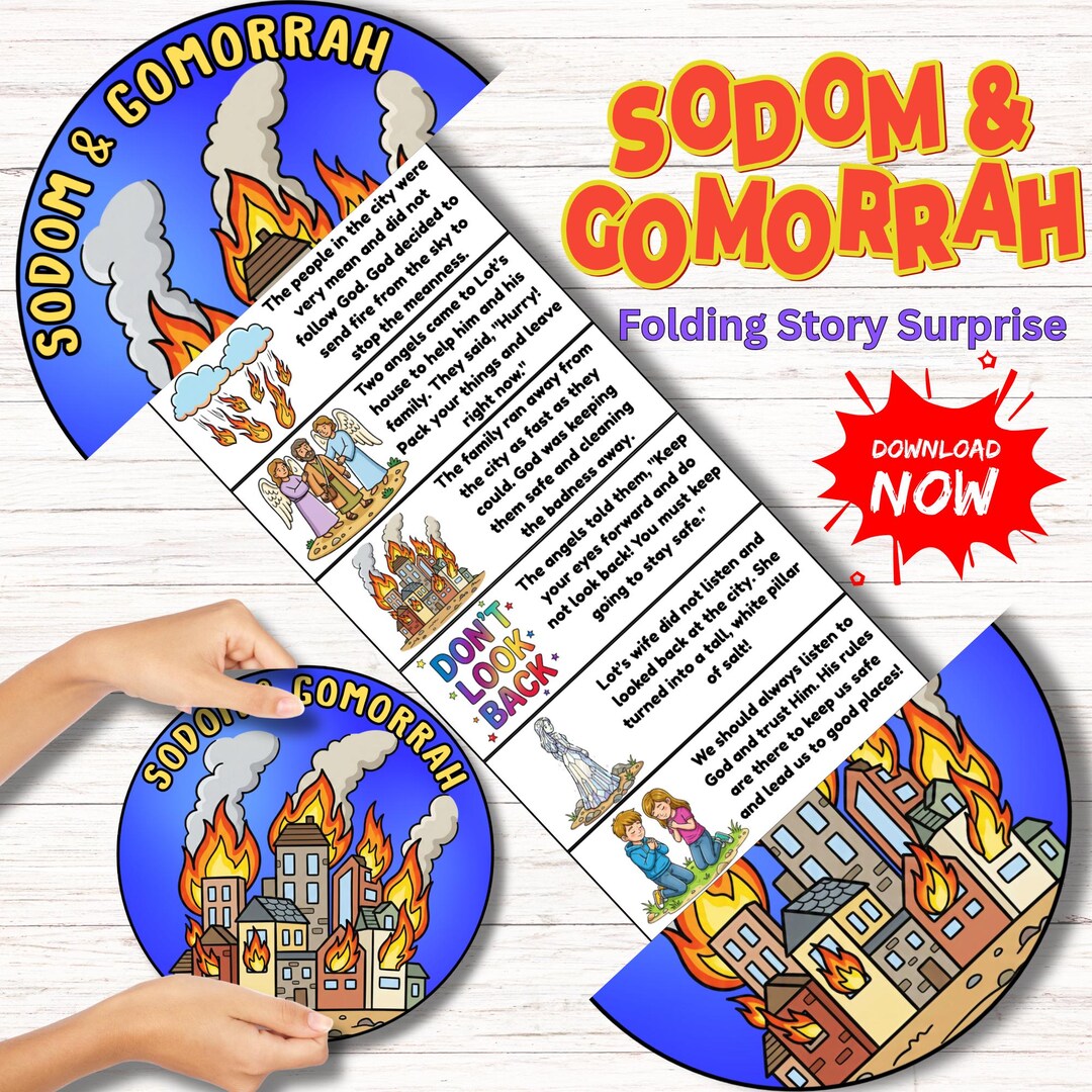 Sodom and Gomorrah and Lots Wife Folding Surprise Printable Mini Book ...