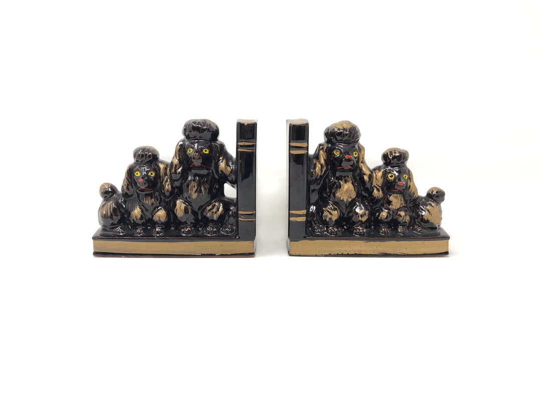 Pair of Mid Century Poodle Bookends, Ceramic Poodles, Made in Japan - Etsy