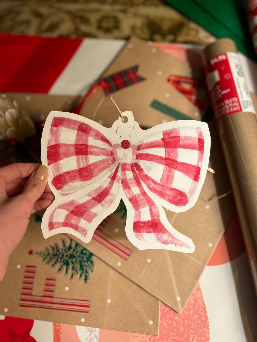 Printable Gingham Bow Gift Tags PDF & JPG - Etsy