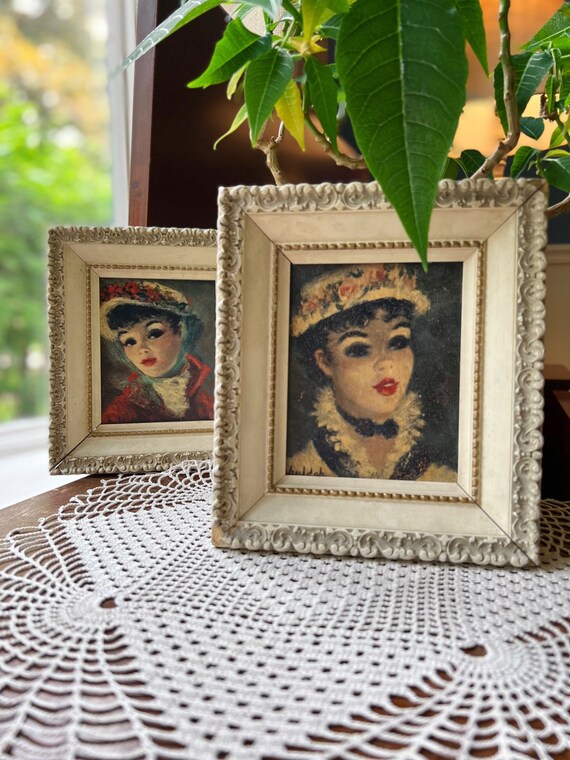 Vintage Mid Century Set of Framed Victorian Women Lady Prints - Etsy