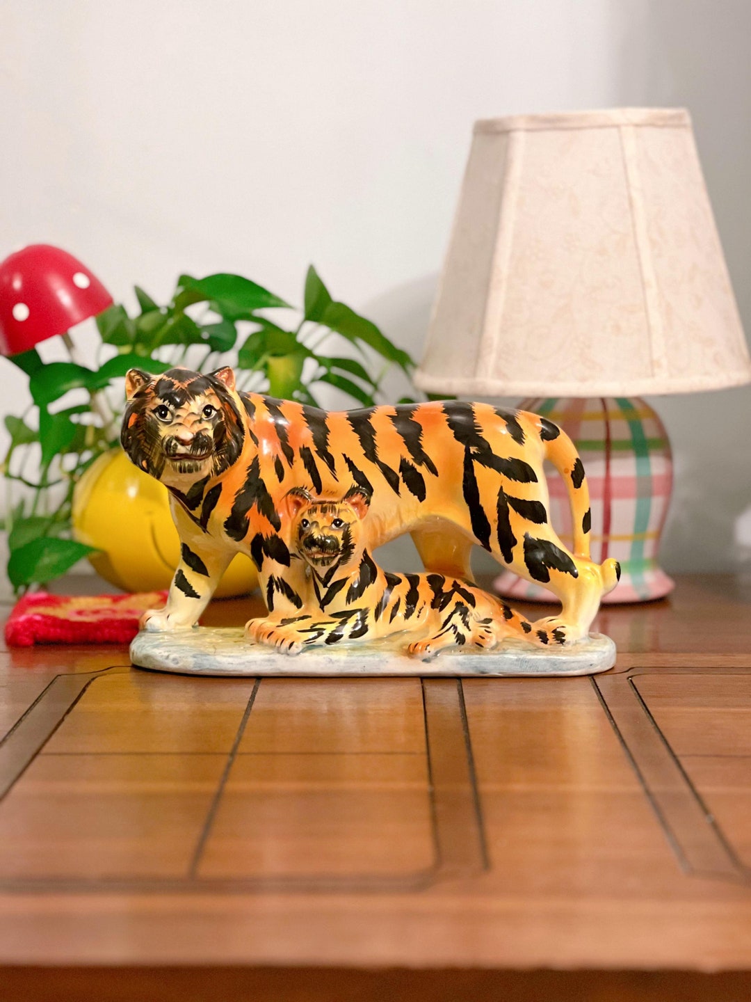 Vintage Tiger Statue Made in Japan - Etsy