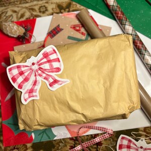 Gingham Bow Gift Tags and Paper Décor (printable PDF & JPG) - Etsy