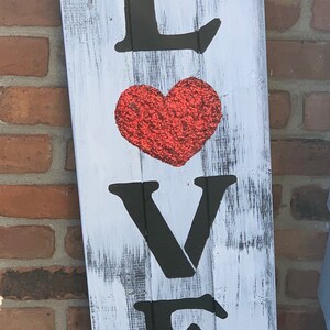 Love Wood Sign, Heart Wood Sign, Love Sign, Rustic Wood Sign, Rustic ...