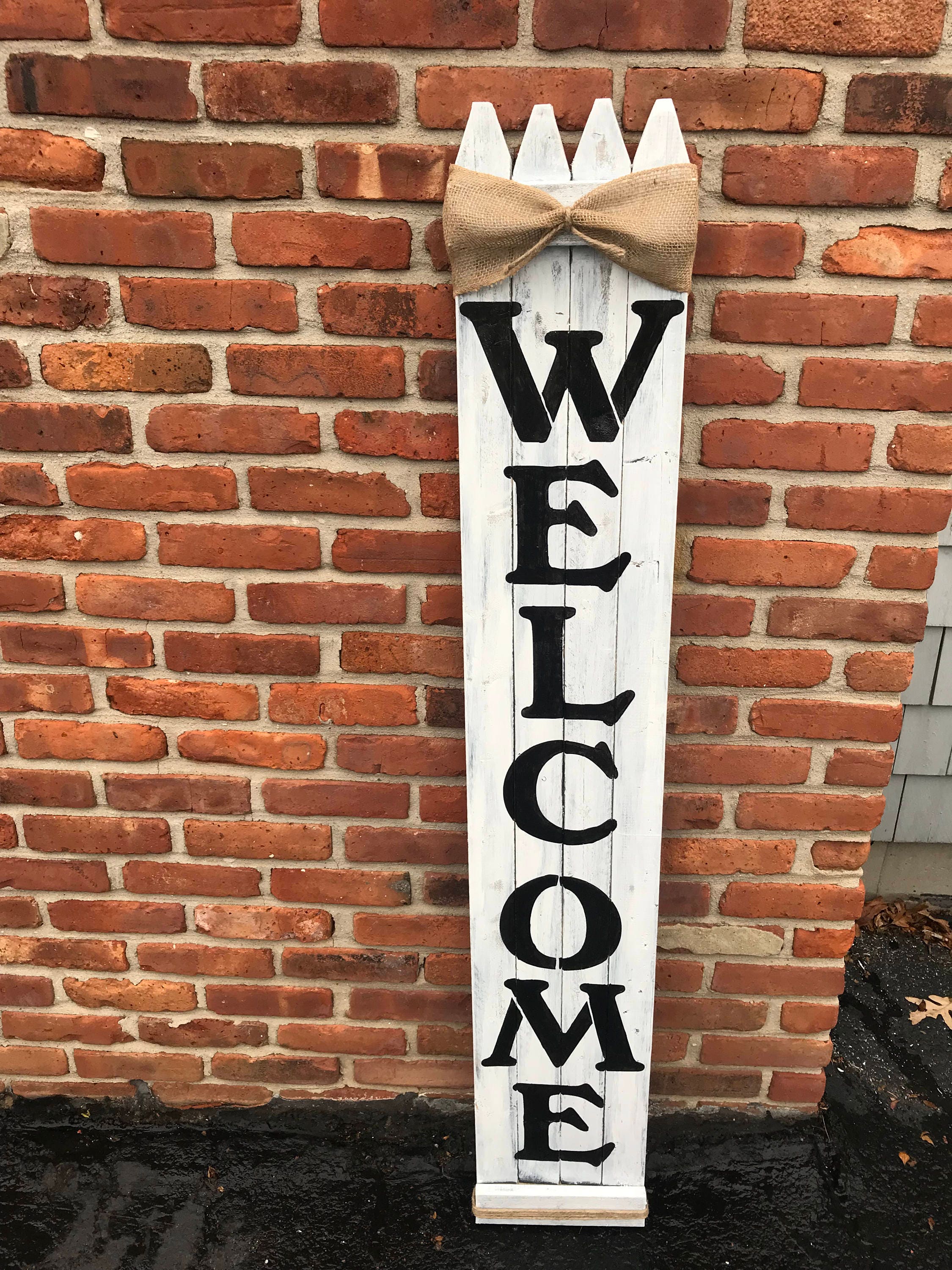 Rustic Wood Welcome Sign, Vertical Wooden Welcome Sign, 5ft Tall by ...