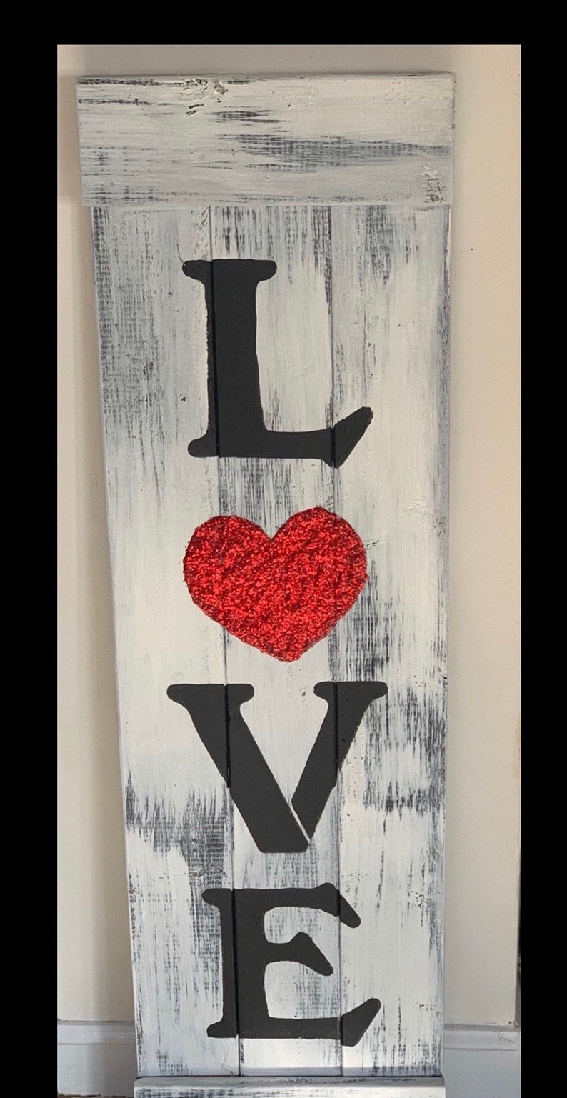 Love Wood Sign, Heart Wood Sign, Love Sign, Rustic Wood Sign, Rustic ...