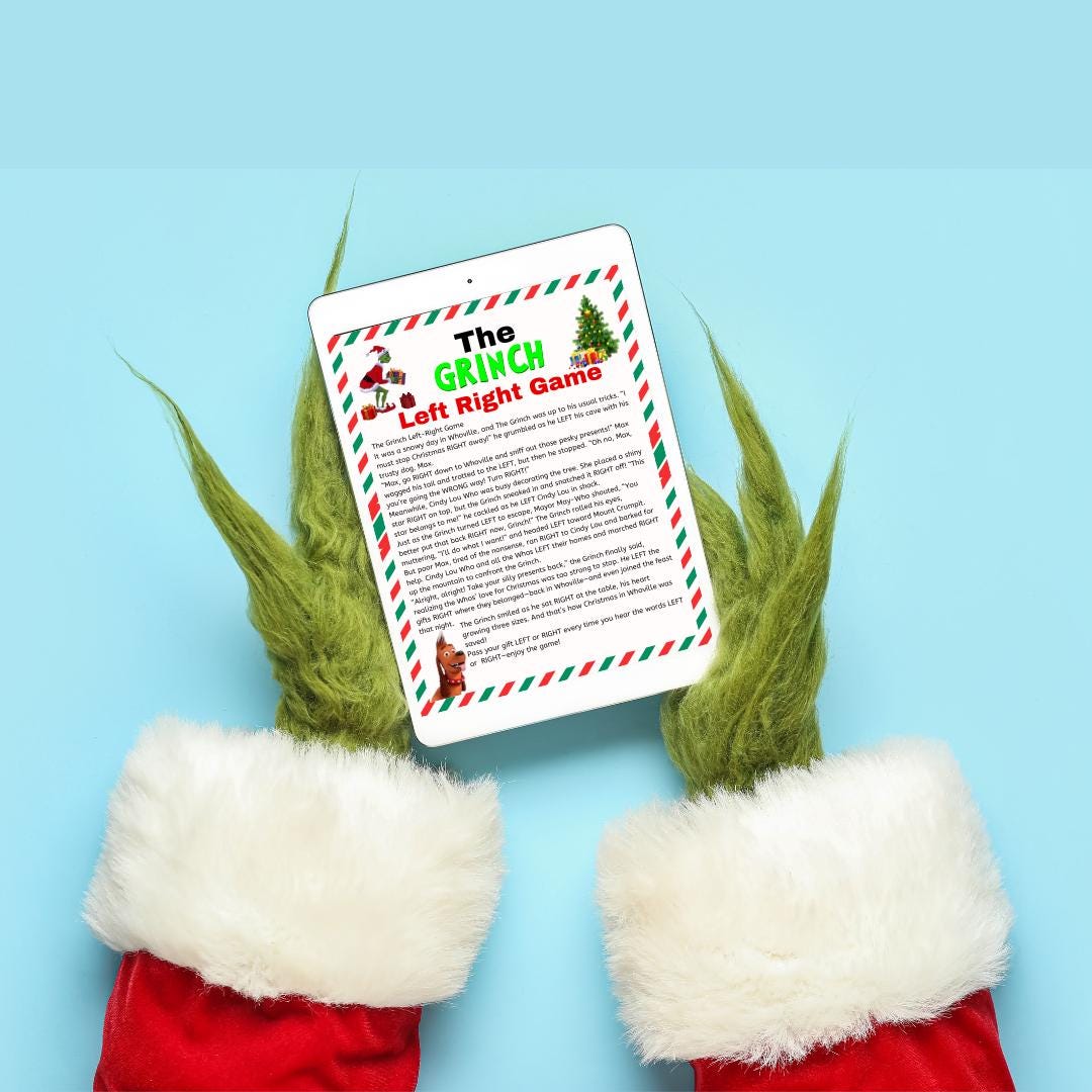 THE GRINCH LEFT Right Game, the Grinch Christmas Downloadable Games ...