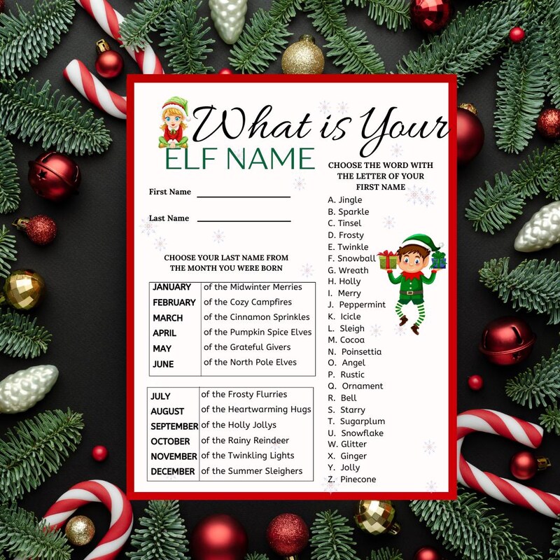 Whats Your Elf Name - Etsy