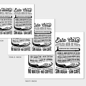 Water Rules Sign Bilingual English Spanish Water Well - Imprimir Póster ...