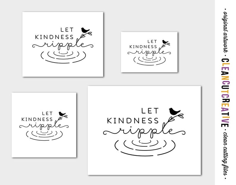 Printable Wall Art - Let Kindness Ripple PDF JPG Sayings Quote Minimal ...