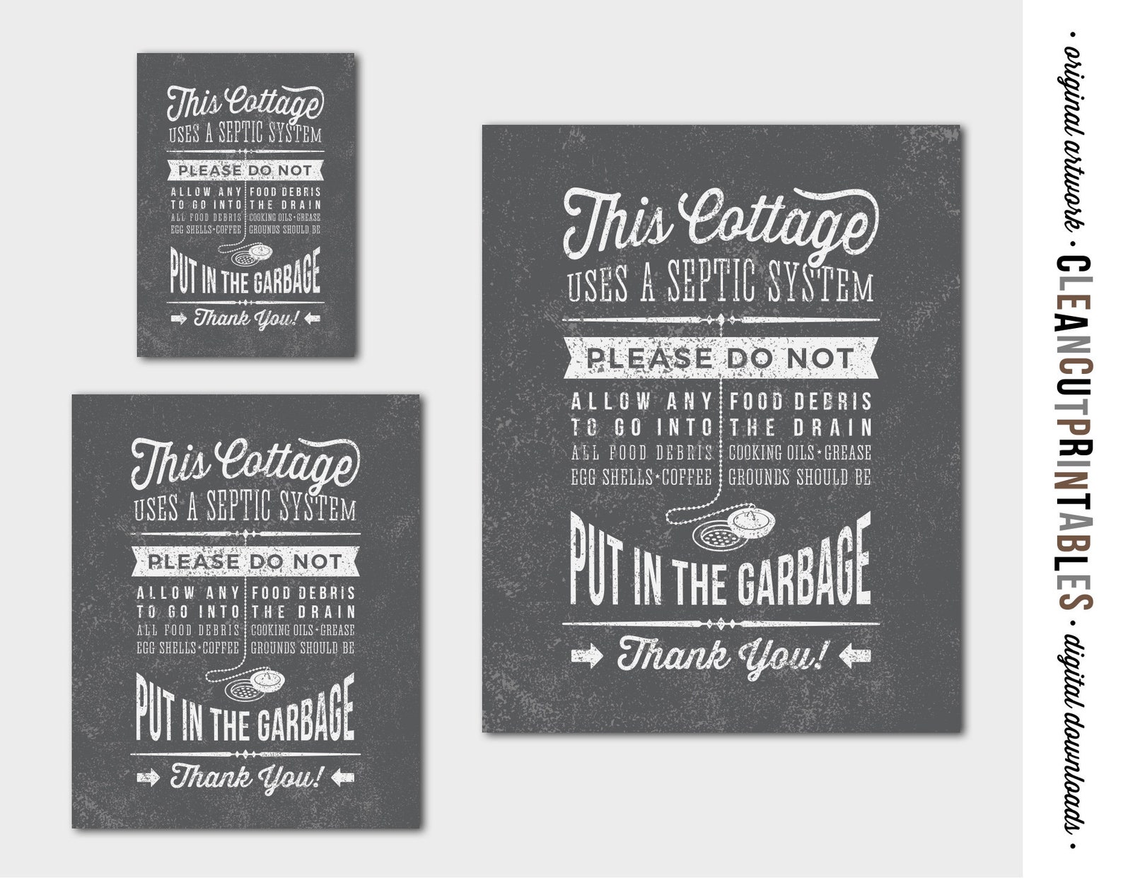 Cottage Kitchen Sign Septic System Cottage Kitchen Wall Art | Etsy