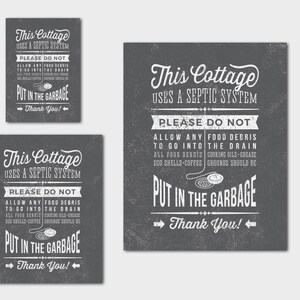 Cottage Kitchen Sign Septic System - Cottage Kitchen Wall Art Garbage ...