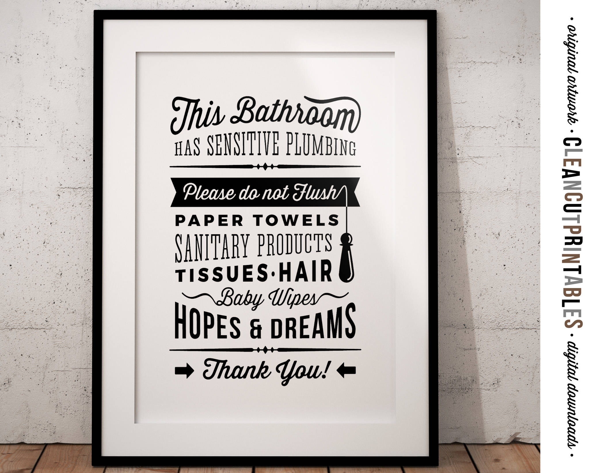 Bathroom Sign Sensitive Plumbing (no Septic System) - Do Not Flush ...