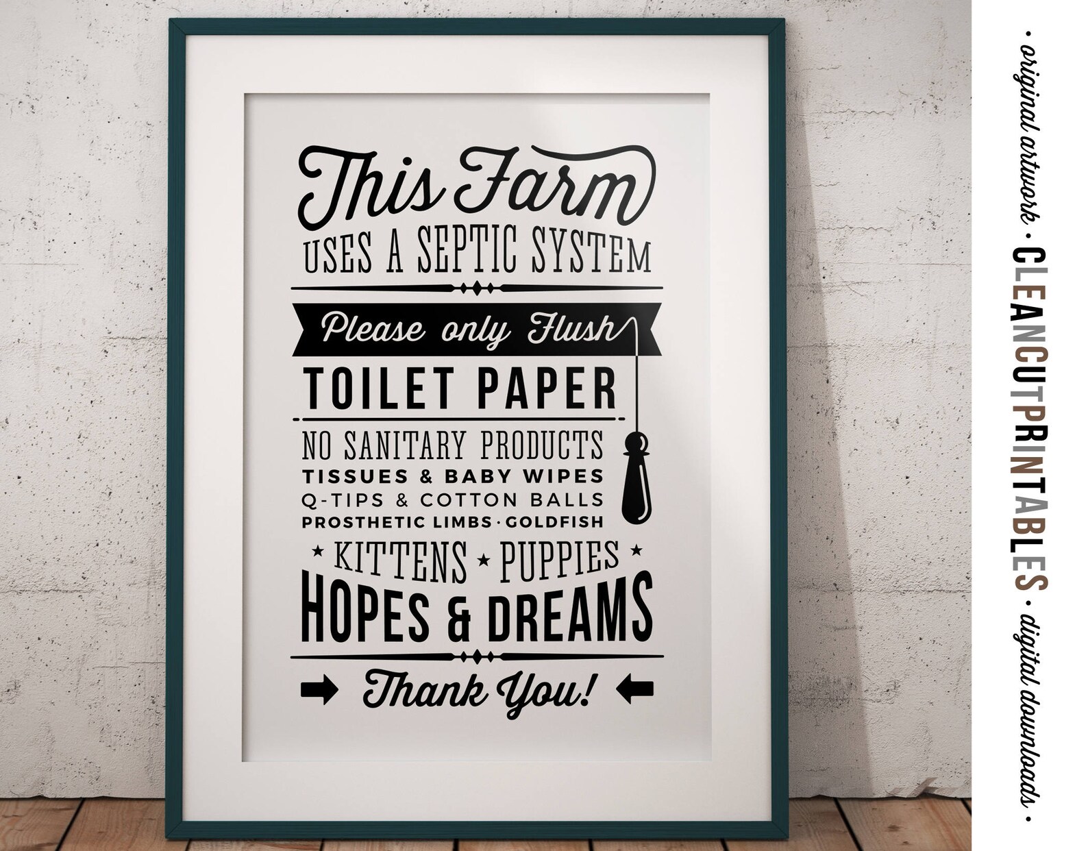 Farm Bathroom Wall Art Septic System Farm Sign Only Toilet | Etsy