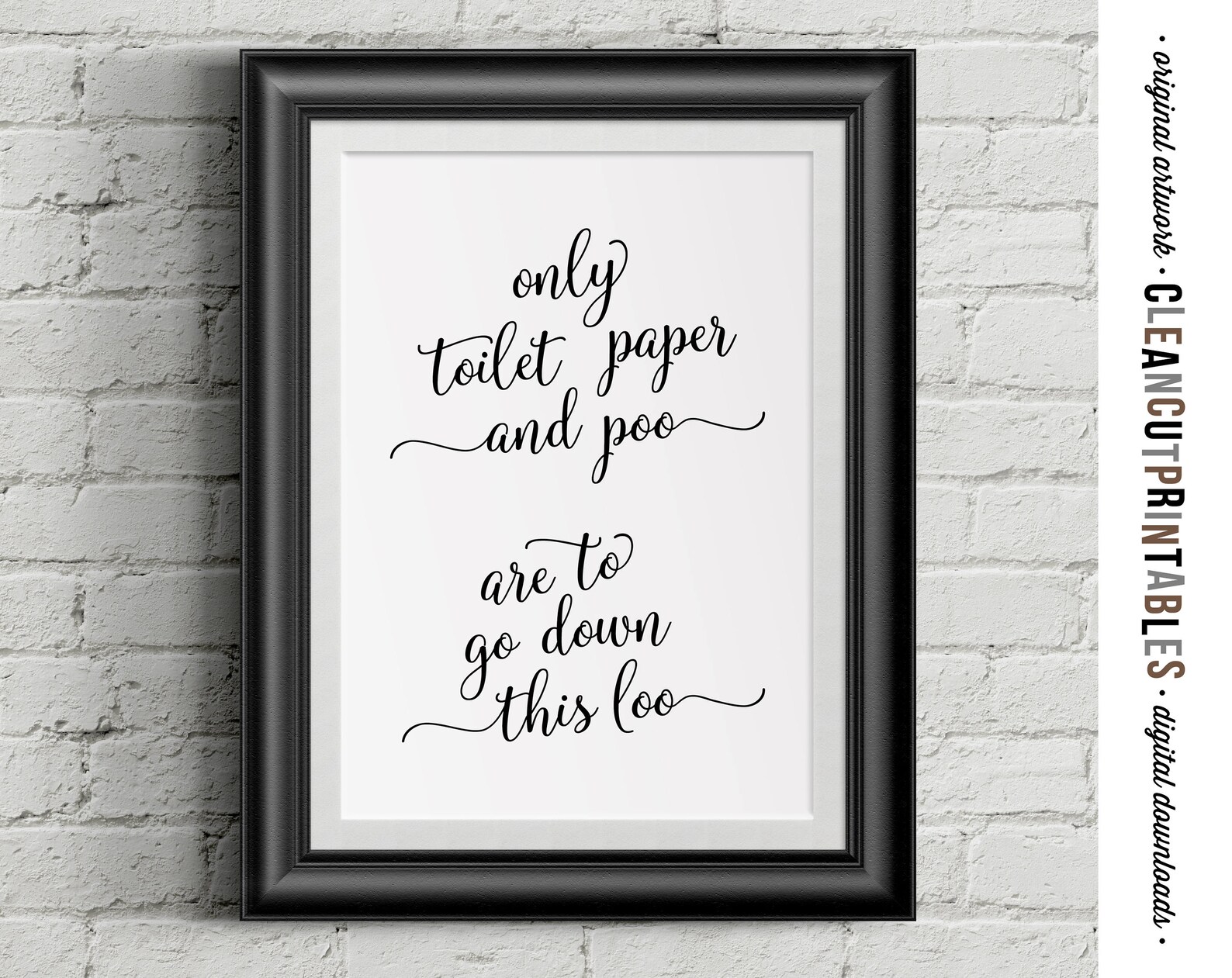 Toilet Sign Septic - Only Toilet Paper & Poo Down This Loo - PDF JPG ...