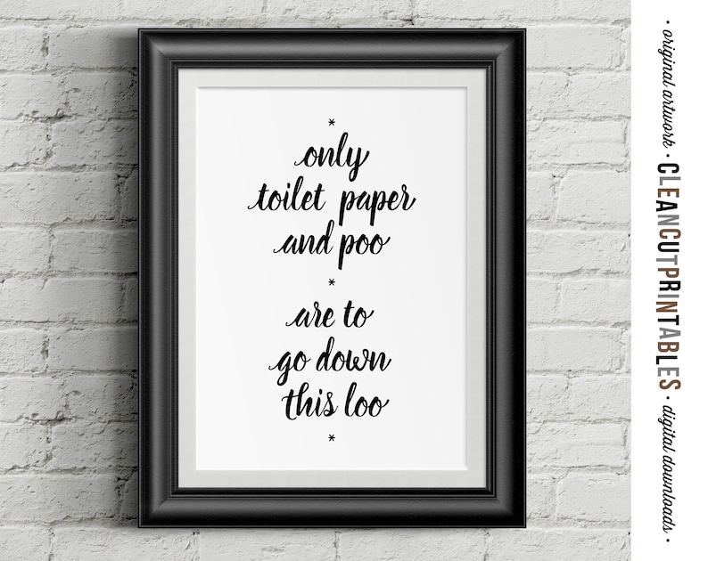 Toilet Sign Septic Only Toilet Paper & Poo Down This Loo - Etsy
