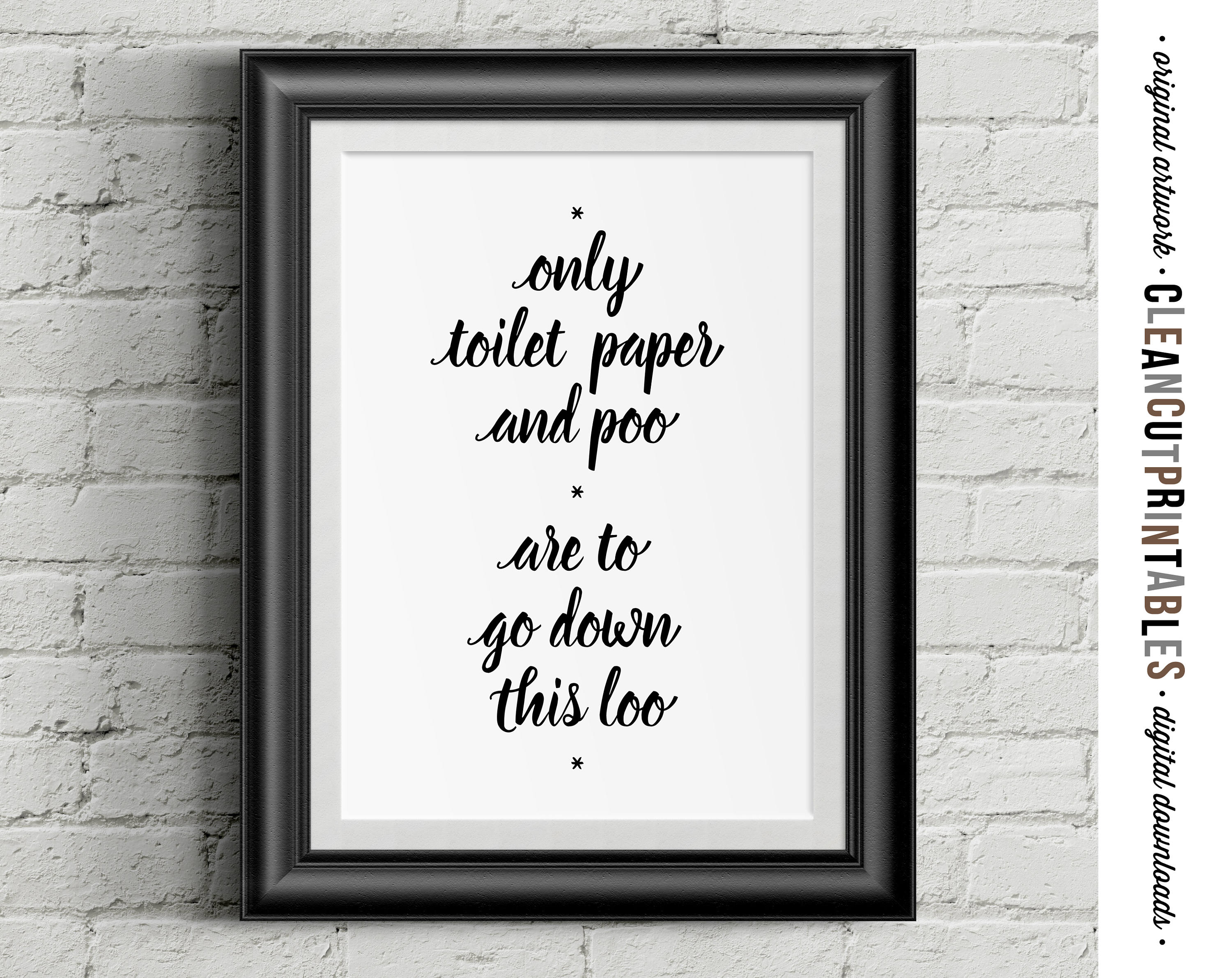Toiletsign Septische - Alleen wc-papier & poep in deze Loo - zwart wit ...