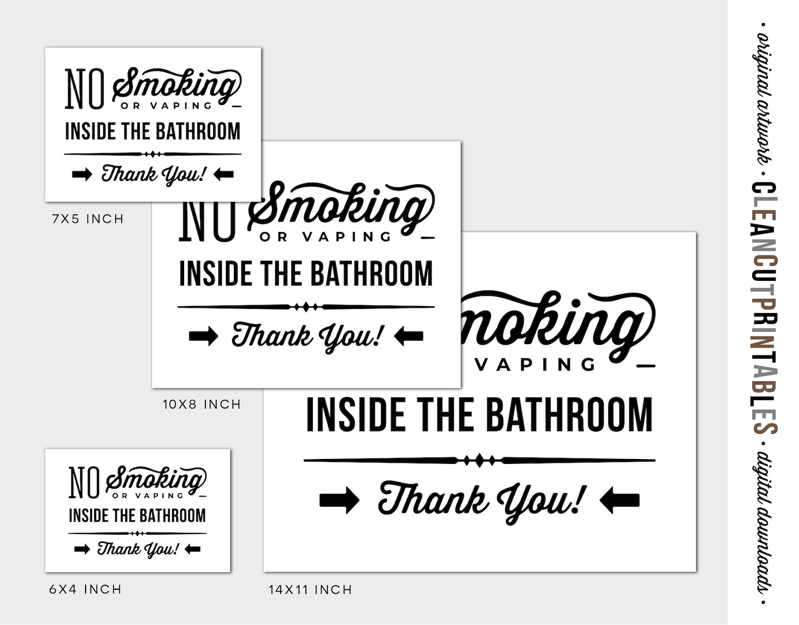 No Smoking or Vaping Inside the Bathroom Vintage Rustic No - Etsy