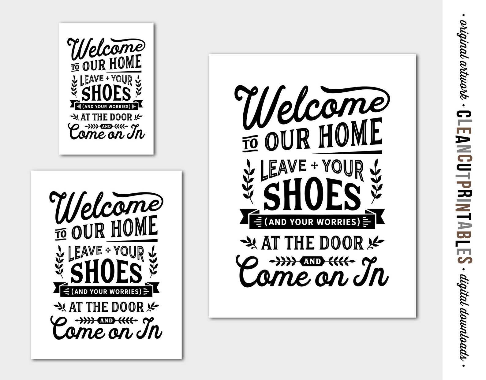 Shoes off Sign Digital Printable Leave Shoes and Worries at - Etsy