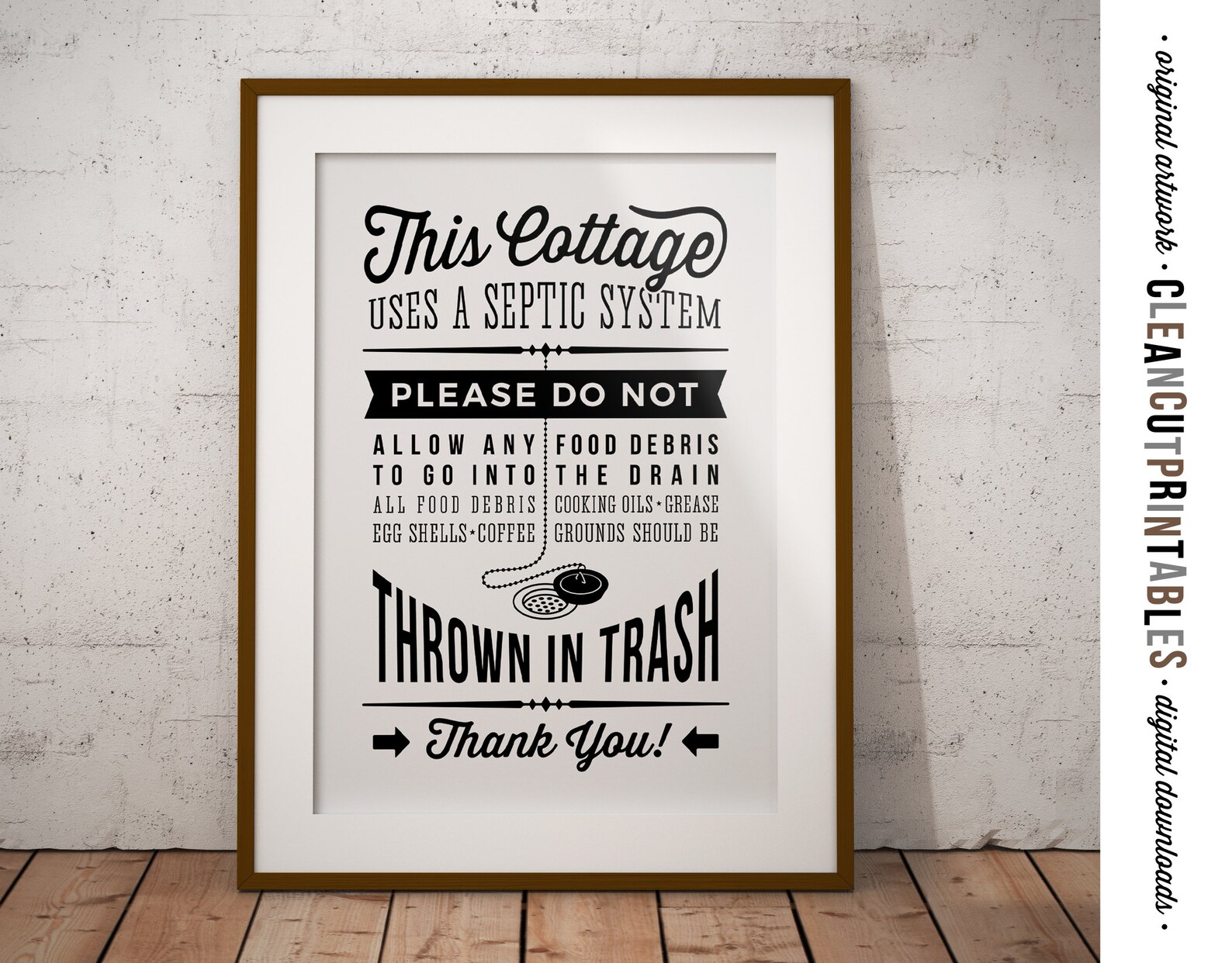 Cottage Kitchen Sign Septic System - Cottage Kitchen Wall Art Food ...